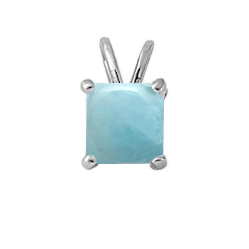 Princess Cut Natural Larimar .925 Sterling Silver Pendant – Sonara Jewelry